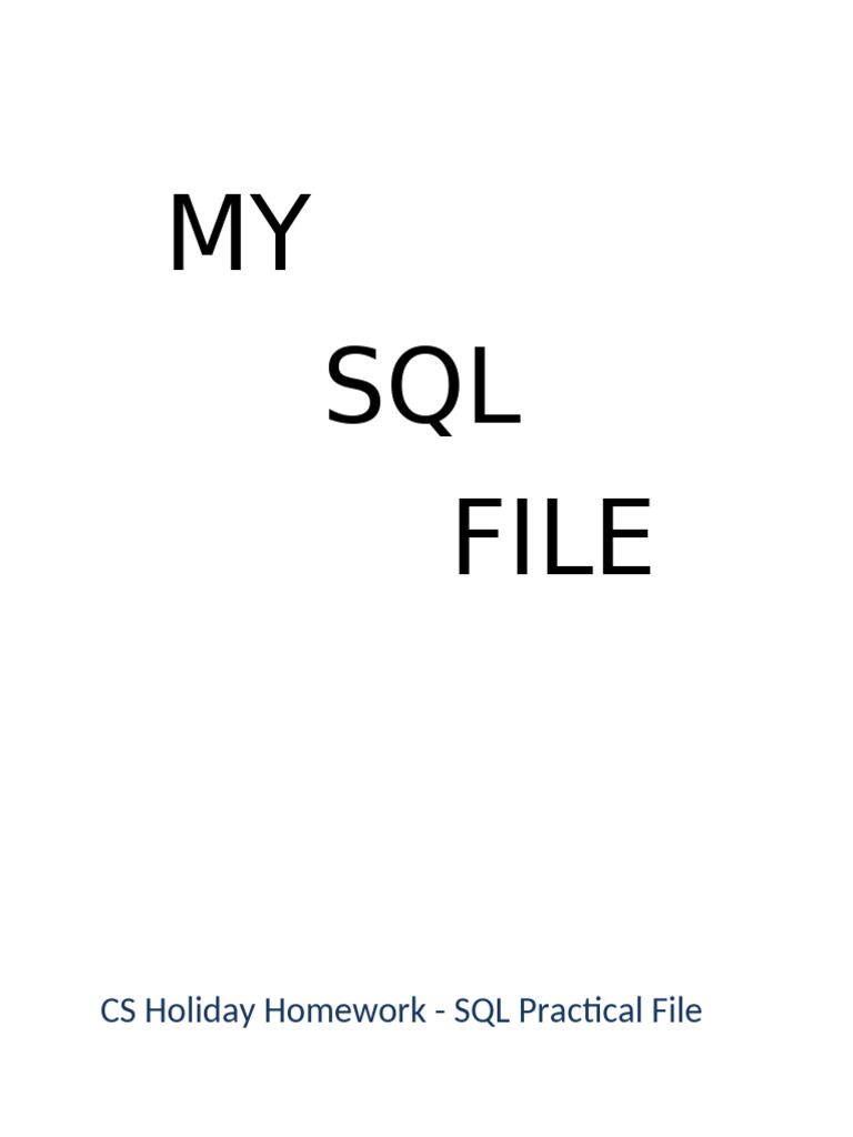 My SQL Final | PDF