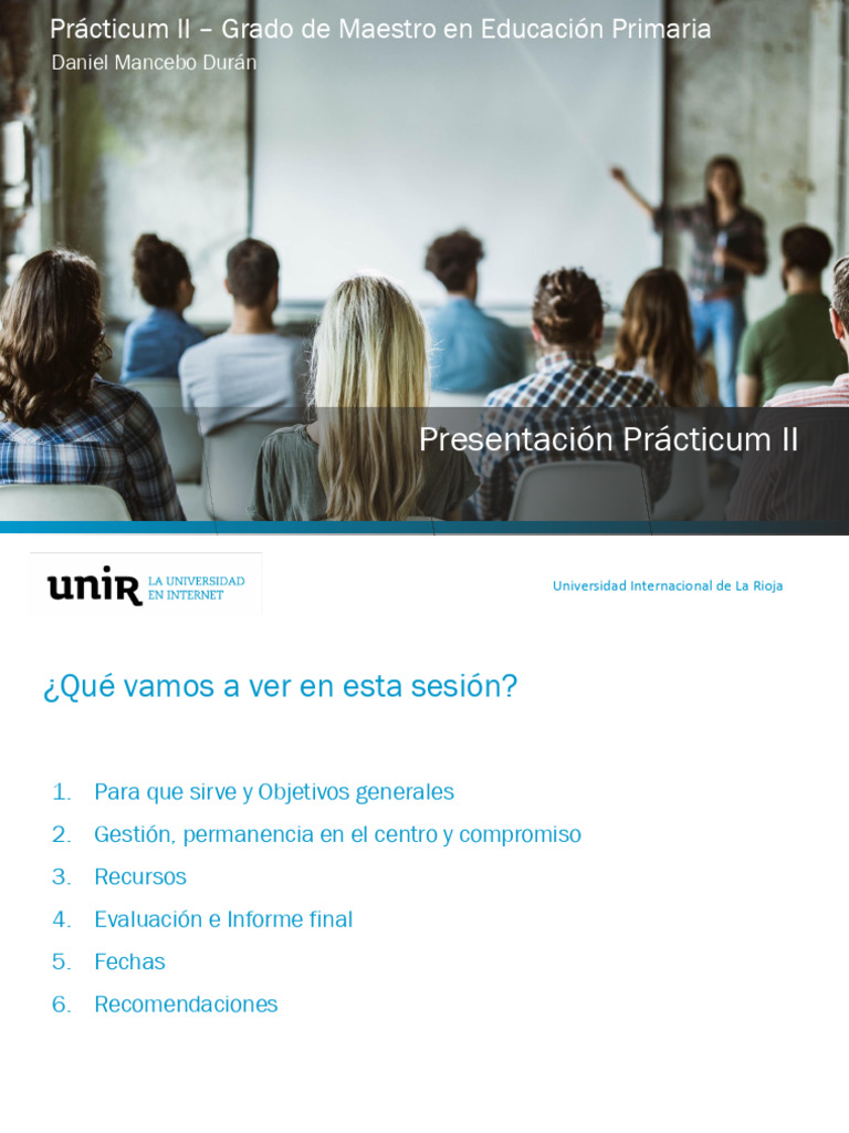 Presentación Prácticum II | PDF | Maestros | Educación primaria