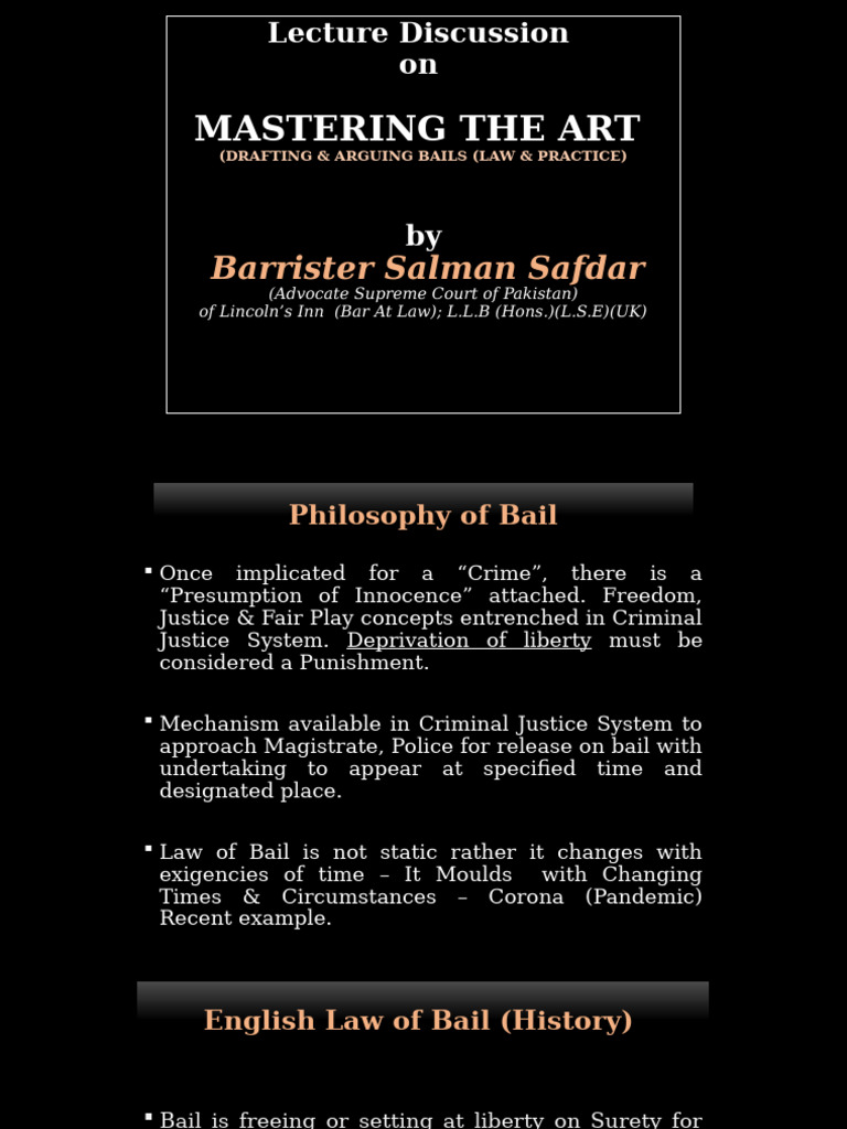 Law of Bail Lecture 2025 (Slides) | PDF | Bail | Misconduct