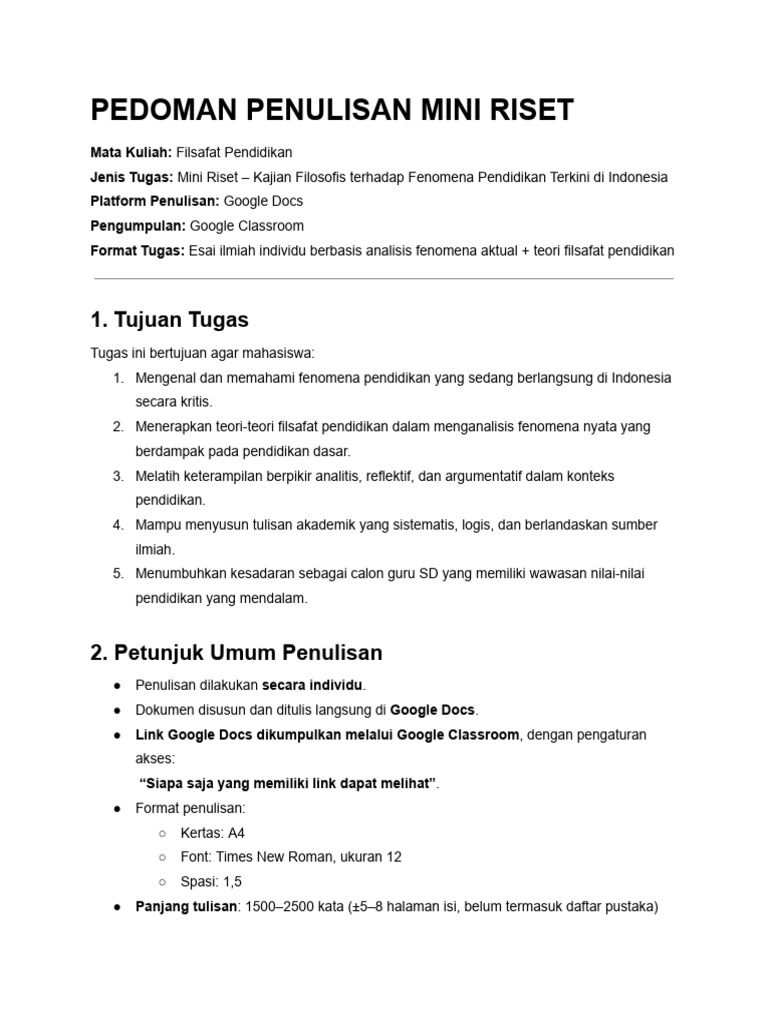 Pedoman Penulisan Mini Riset Dan Makalah Superposisi Pdf