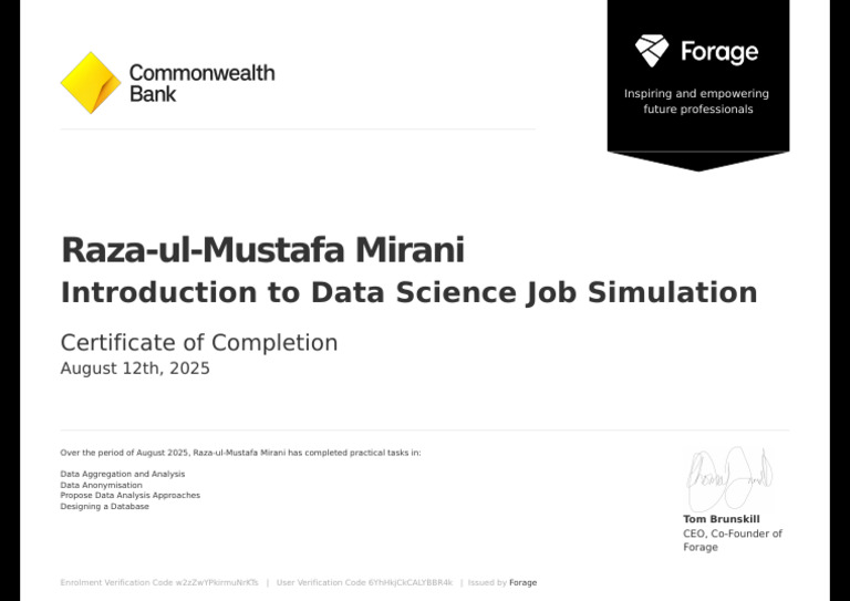 Introducation To Data Science Certificate | PDF