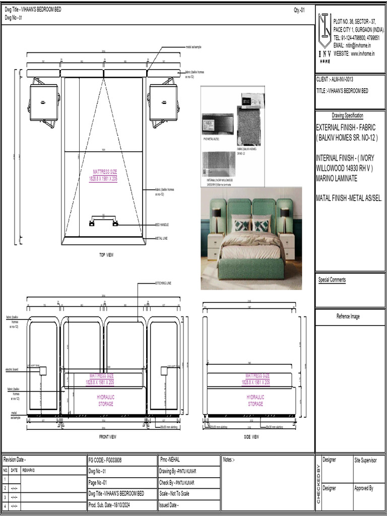 01 .Vihaan's Bedroom ' Bed ' | PDF | Furniture