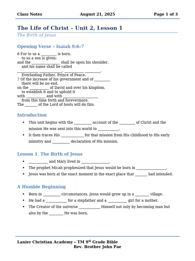 The Birth of Jesus: Lesson Overview | PDF | God In Christianity | Jesus