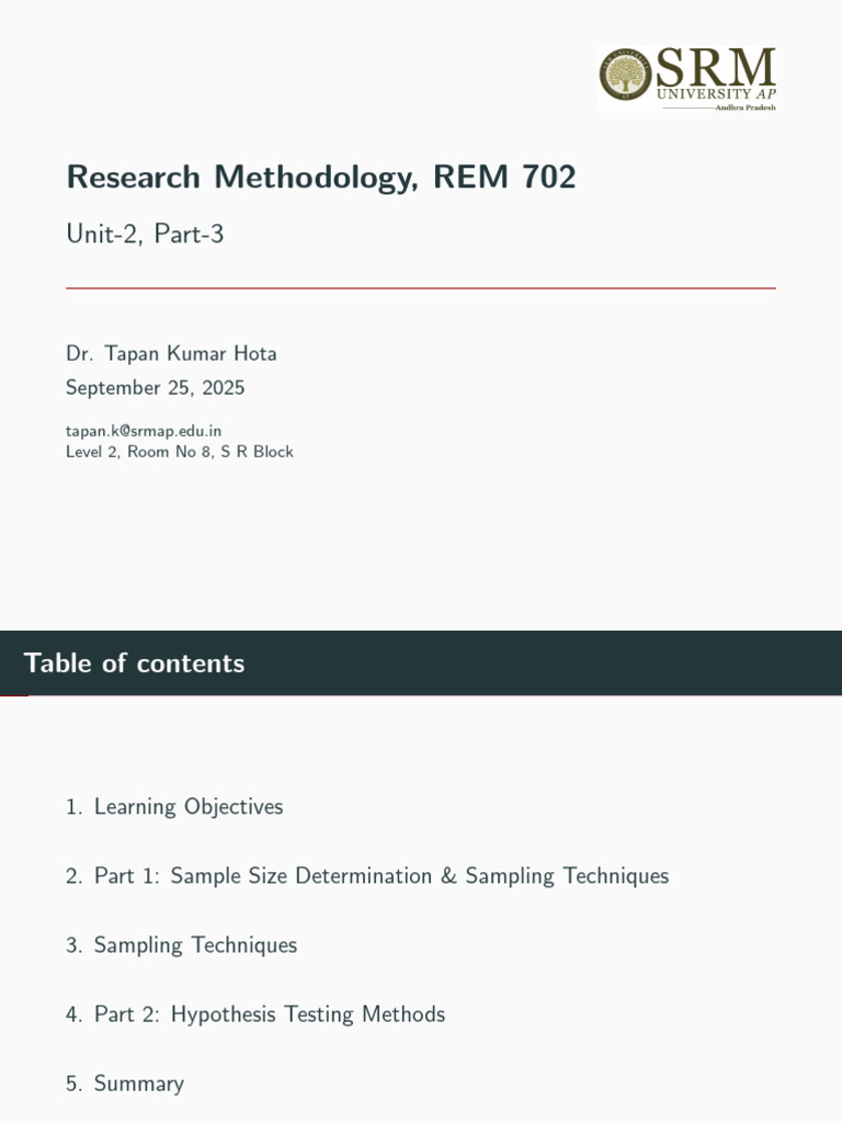 Research Methodology: Sampling Techniques | PDF | Sample Size ...