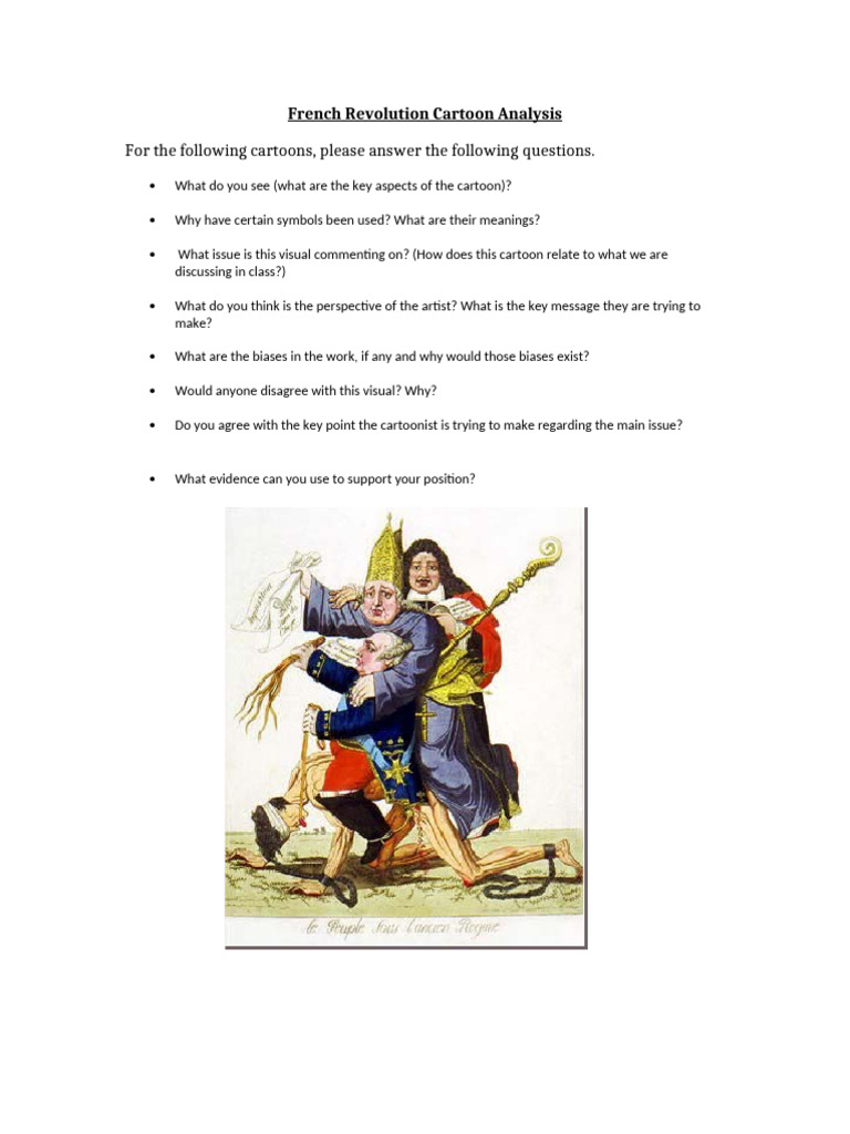 Analyzing French Revolution Cartoons | PDF