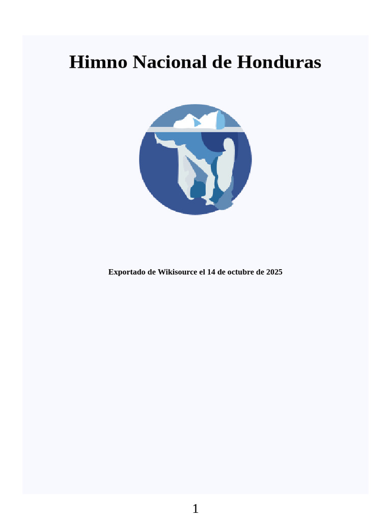 Himno Nacional de Honduras: Letra y Música | PDF