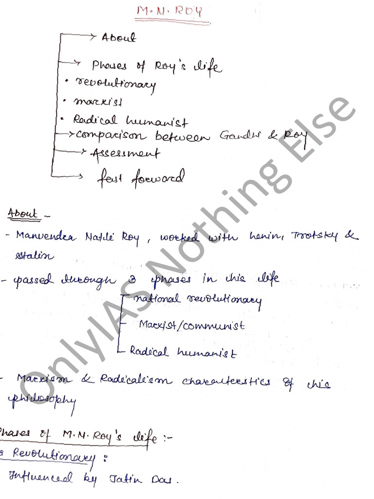 MN Roy Political Thoughts (PSIR) | PDF