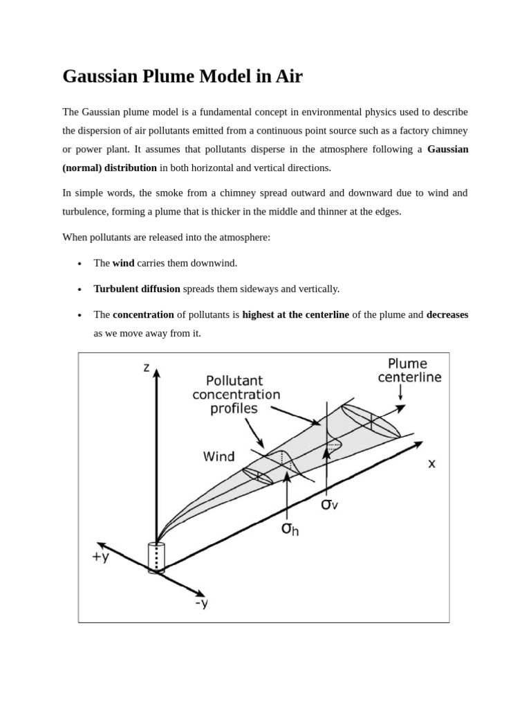 Gaussian Plume Model Explained | PDF | Chemical Engineering | Gases