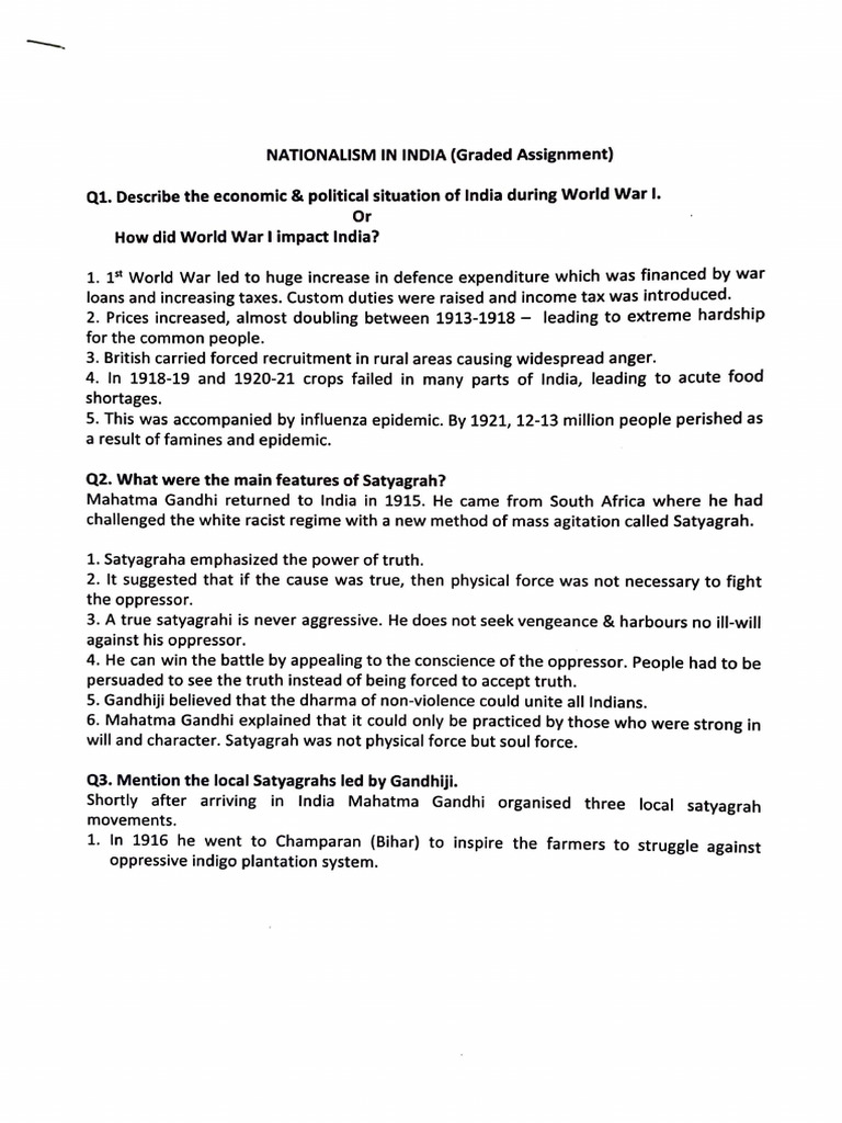 Class 10-Qa of All History Chps | PDF