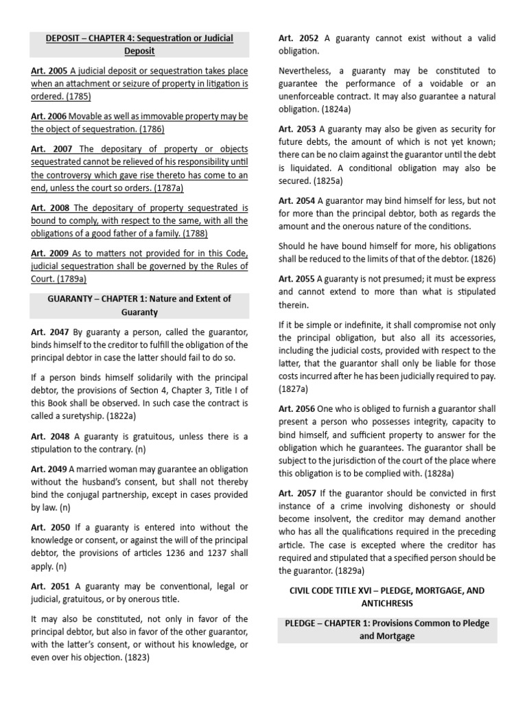 Judicial Deposit and Guaranty Overview | PDF | Guarantee | Surety