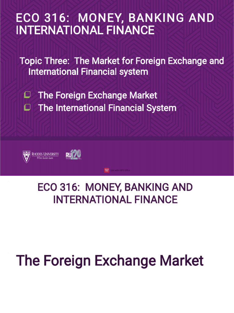 Topic Three Foreign Exchange Market | PDF | Exchange Rate | Currency ...