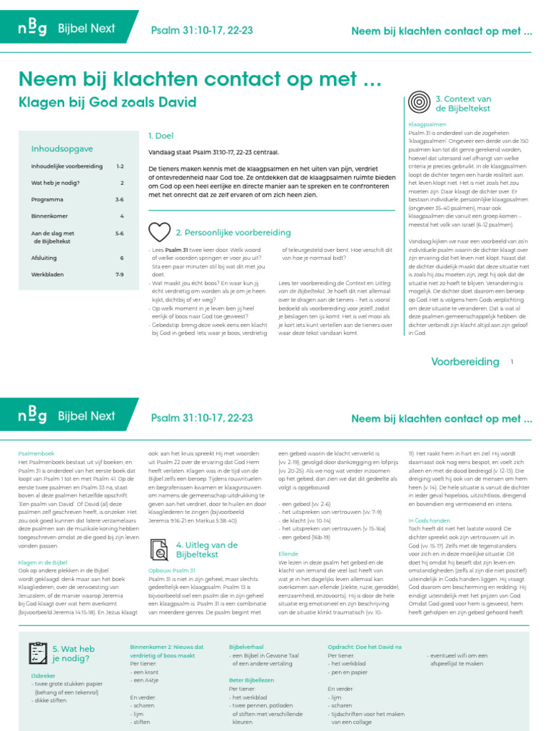 Bijbel Next Neem Bij Klachten Contact Op Met | PDF