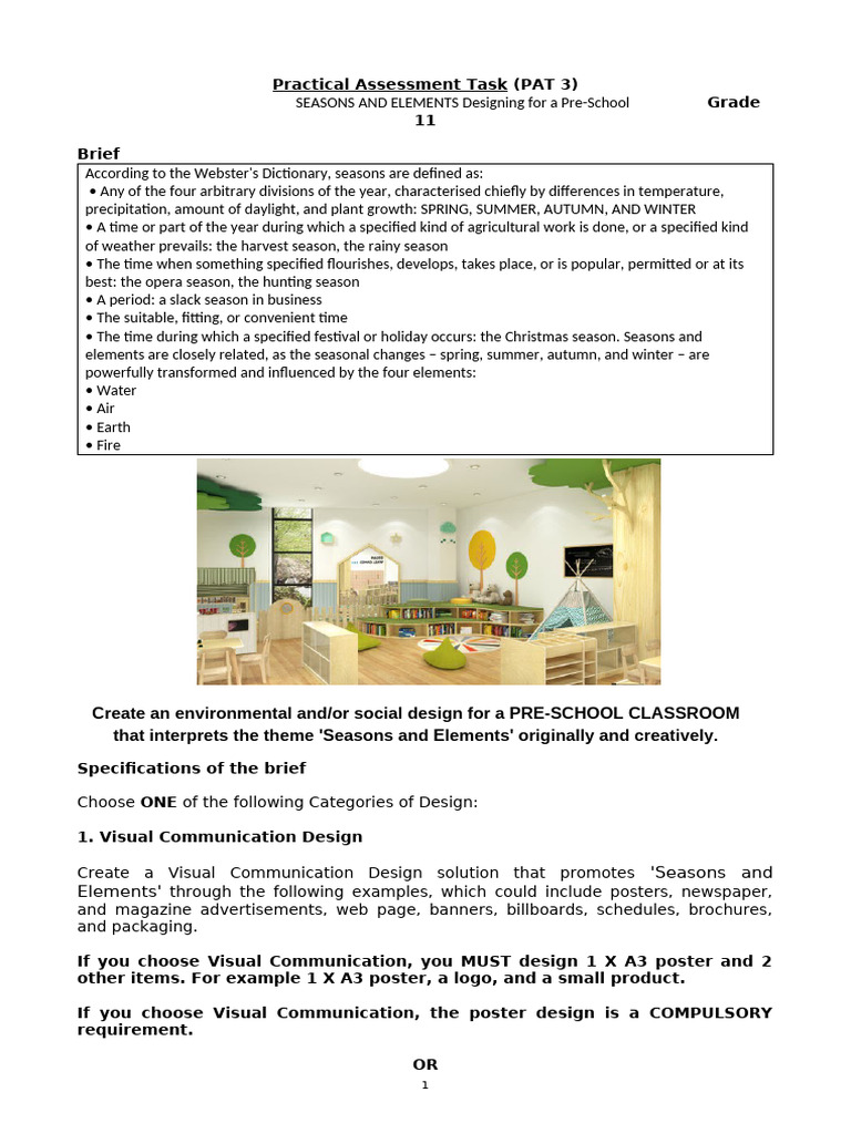 Practical Assessment Task Grade 11 Design Term 3 & 4-1 | PDF | Brand ...