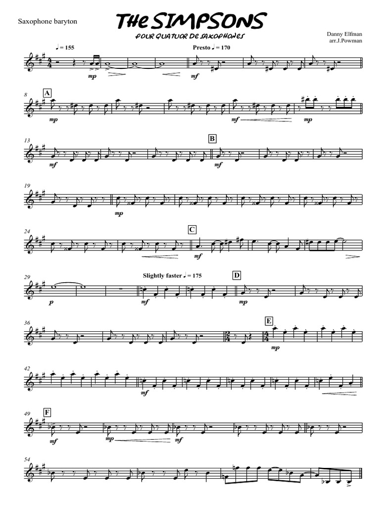 The Simpsons - Saxophone Baryton | PDF