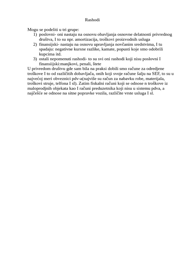 Rashodi | PDF