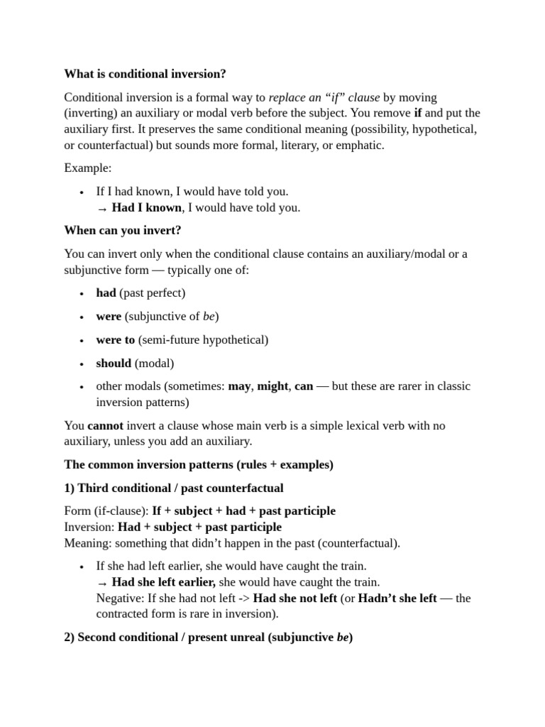 What Is Conditional Inversion | PDF | Language Mechanics | Linguistics