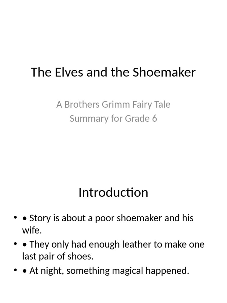The Elves and The Shoemaker | PDF