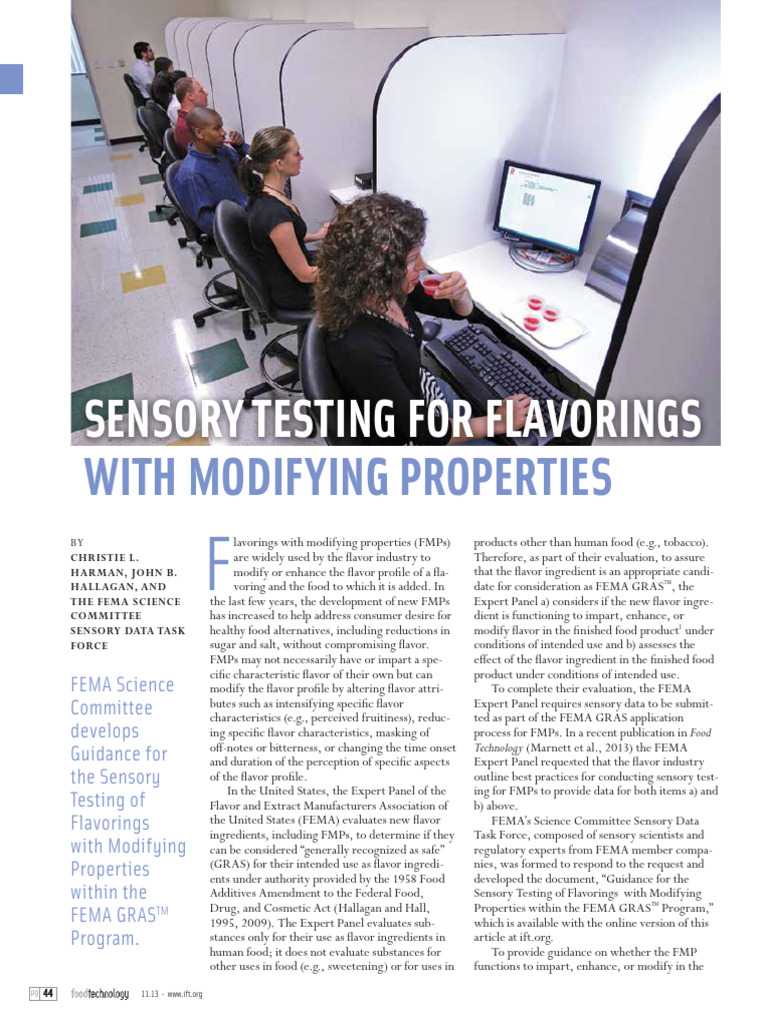 Sensory Testing Guidance for FMPs | PDF | Taste | Chemistry