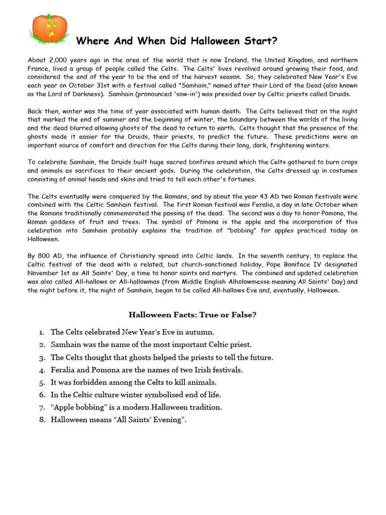 where-and-when-did-halloween-start.docx | PDF | Halloween | Celts