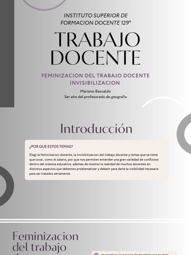 Feminizacion e Invisibilizacion Docente | PDF