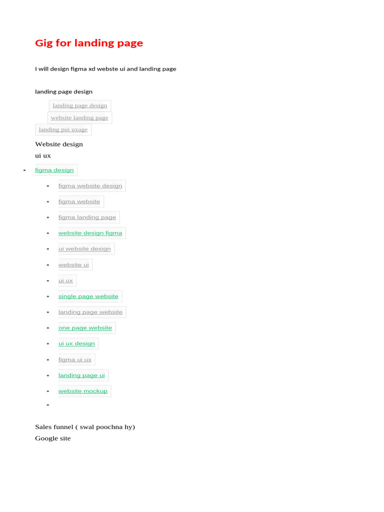 Gig For Landing Page | PDF