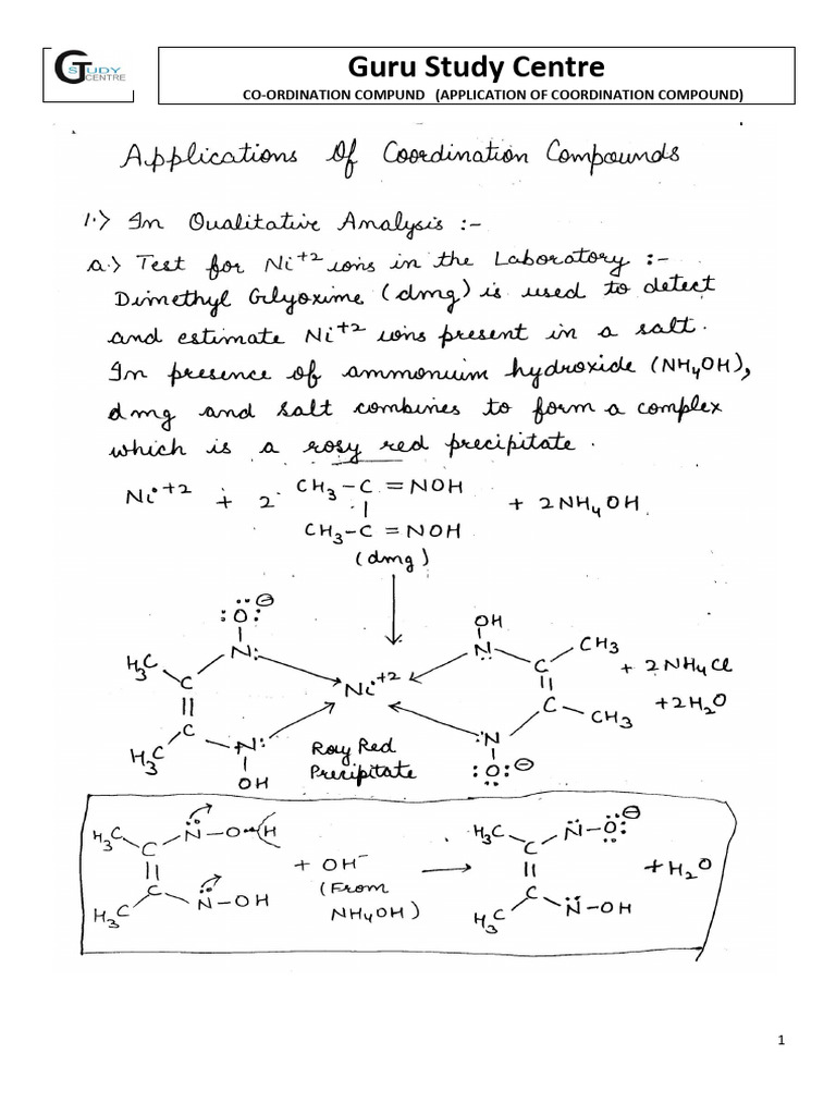 Application of Coordination Compound | PDF
