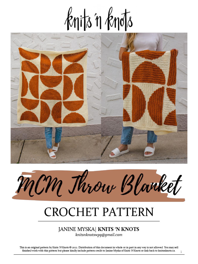 Easy MCM Throw Crochet Pattern | PDF | Gauge (Knitting) | Crochet