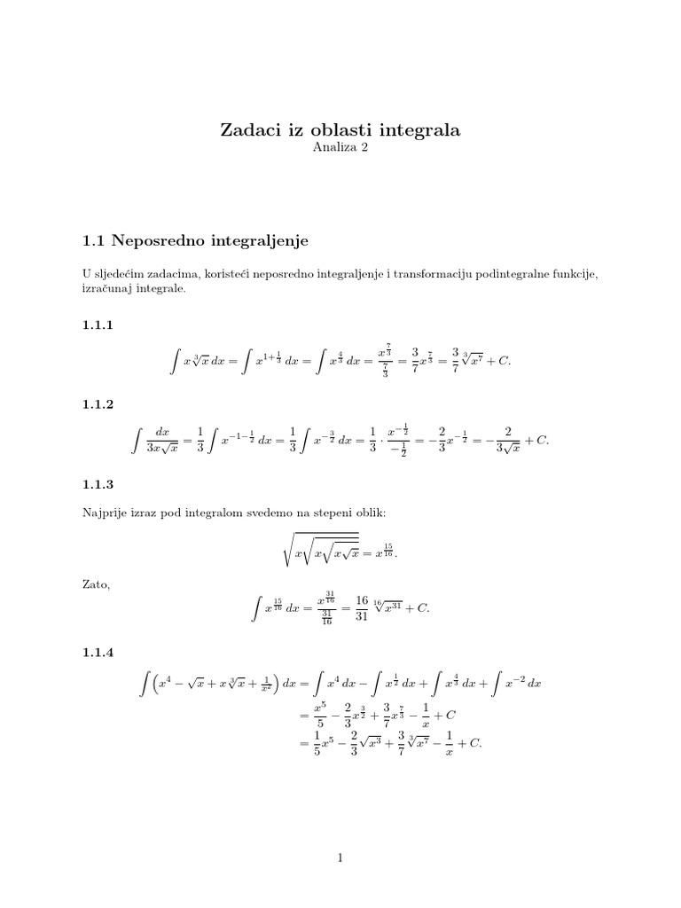 Zadaci Iz Analize 2 | PDF