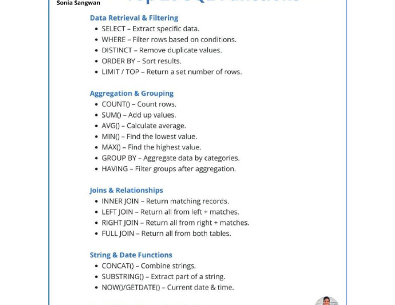 SQL Funciones Mas Usadas | PDF