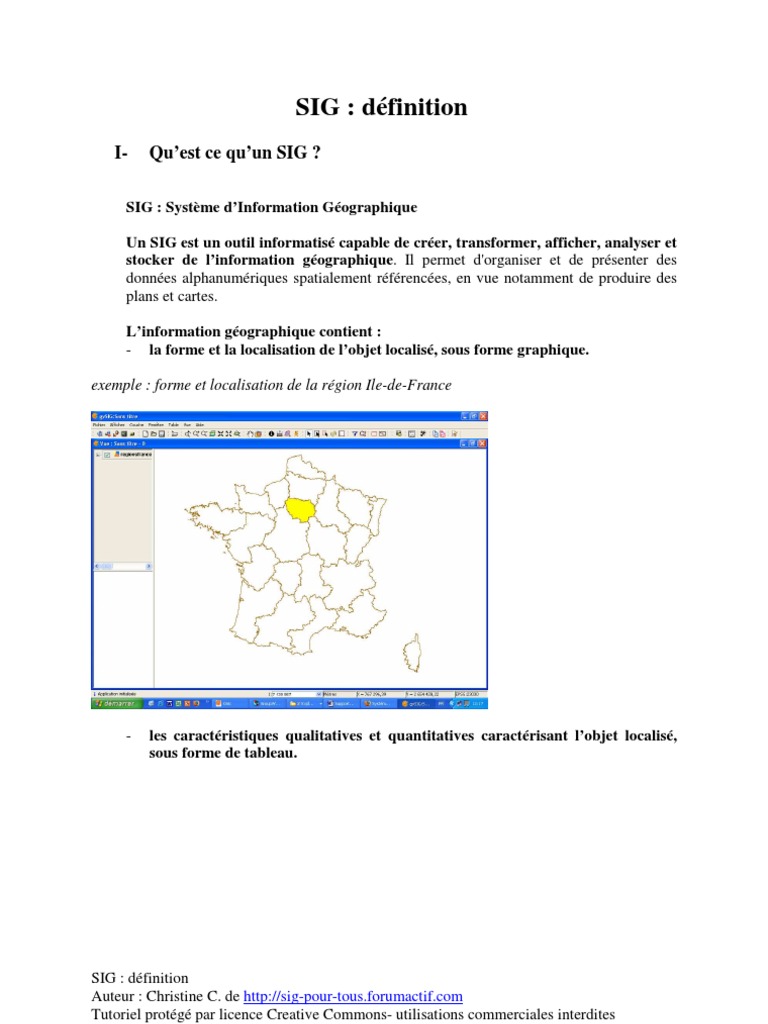 Définition du Système d'Information Géographique | PDF