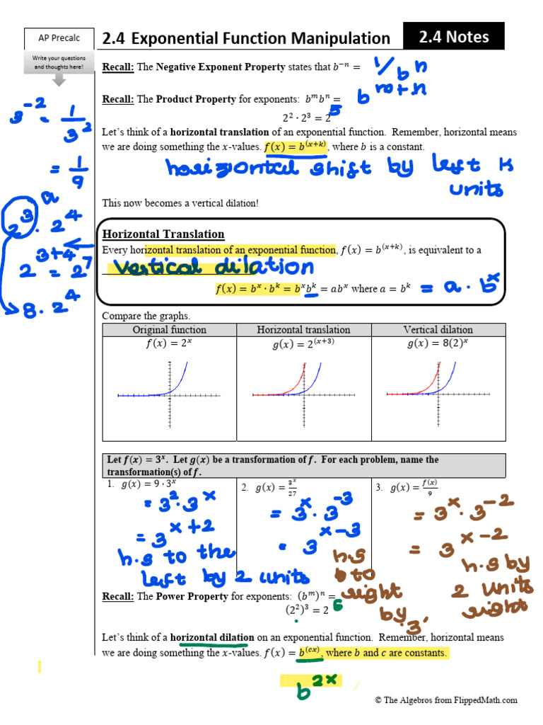 Appc 2.4 Packet Classnotes | PDF | Exponentiation | Exponential Function