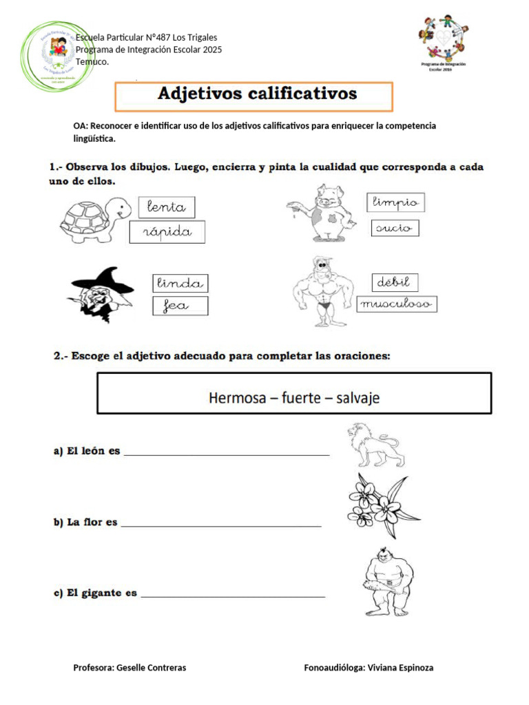 Guia Adjetivos | PDF