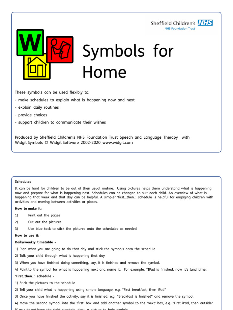 Schedule and Choose Symbols For Home | PDF | Clothing