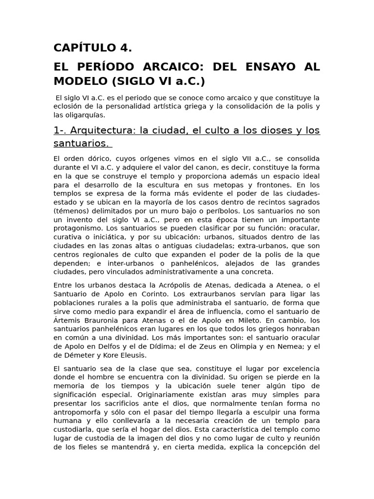 Arquitectura Griega en el Período Arcaico | PDF | Delphi | Escultura