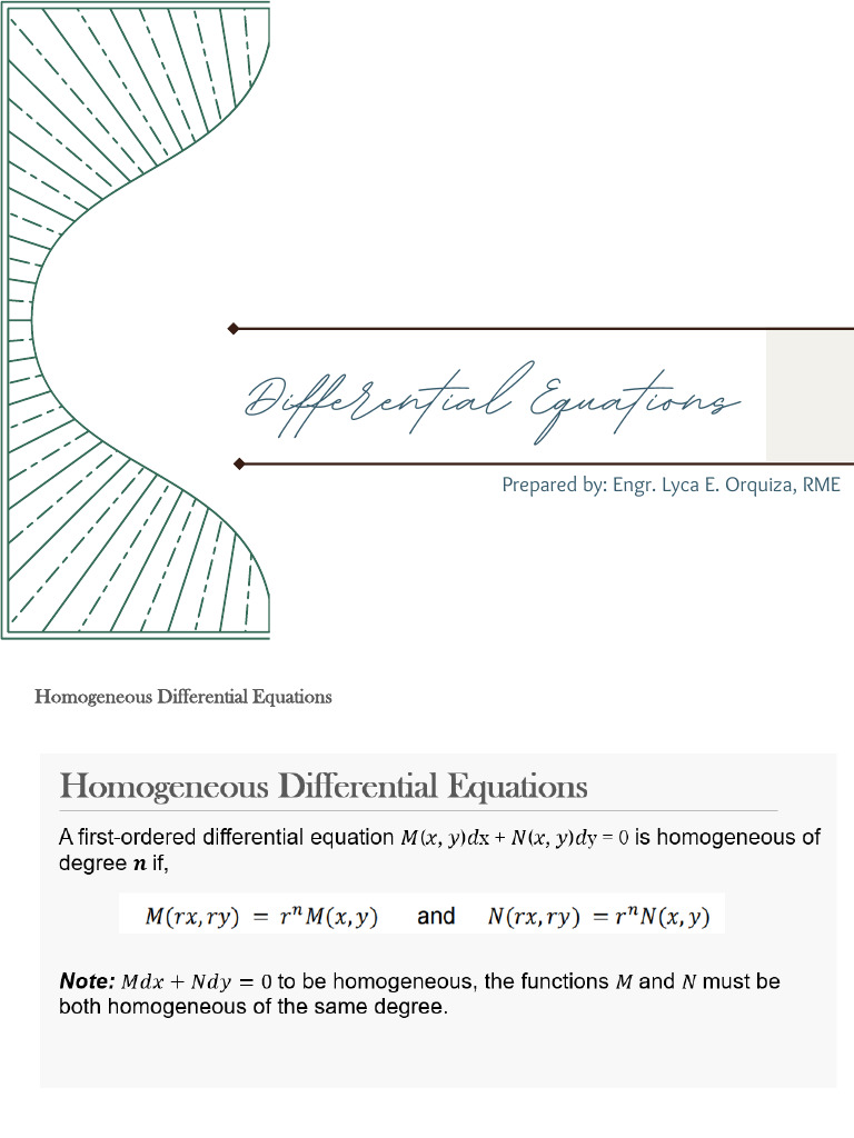 Homogeneous Differential Equations Guide | PDF