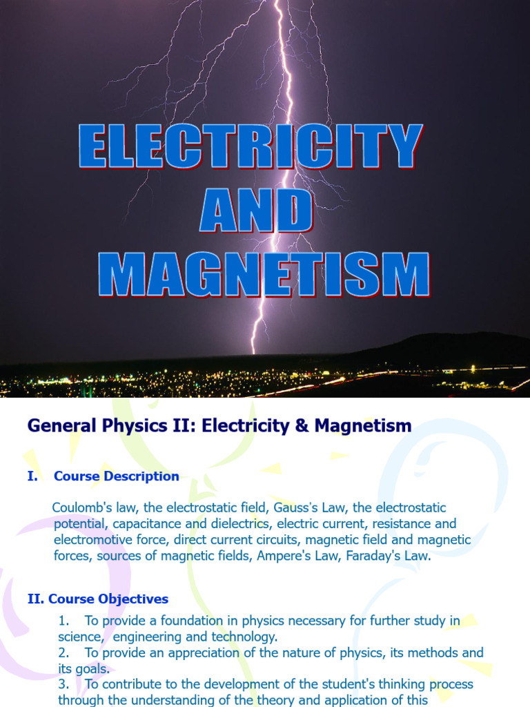 General Physics II Class Notes | PDF | Electric Charge | Magnetic Field