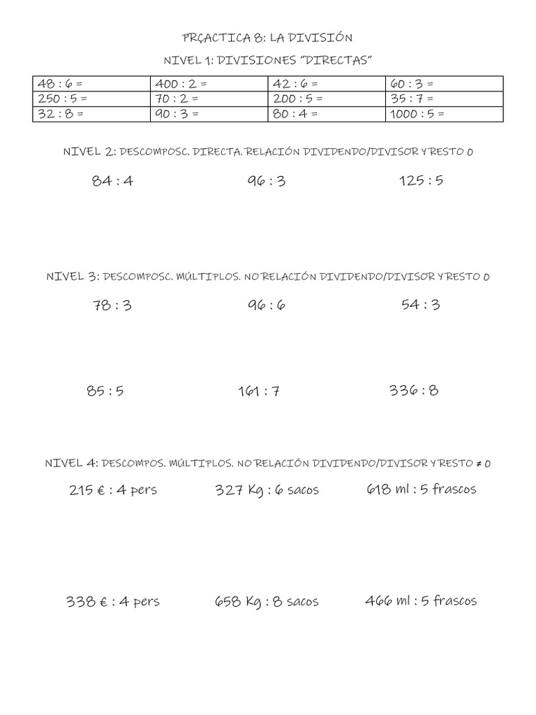 Práctica 8 - Division | PDF