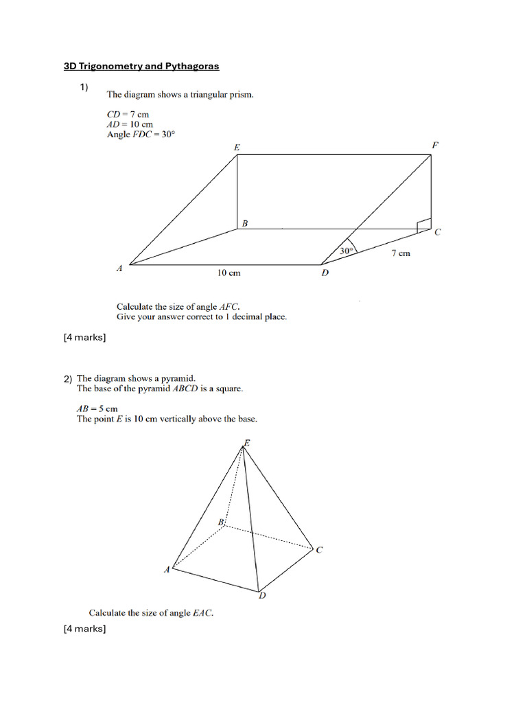Hundred 3D Trig | PDF