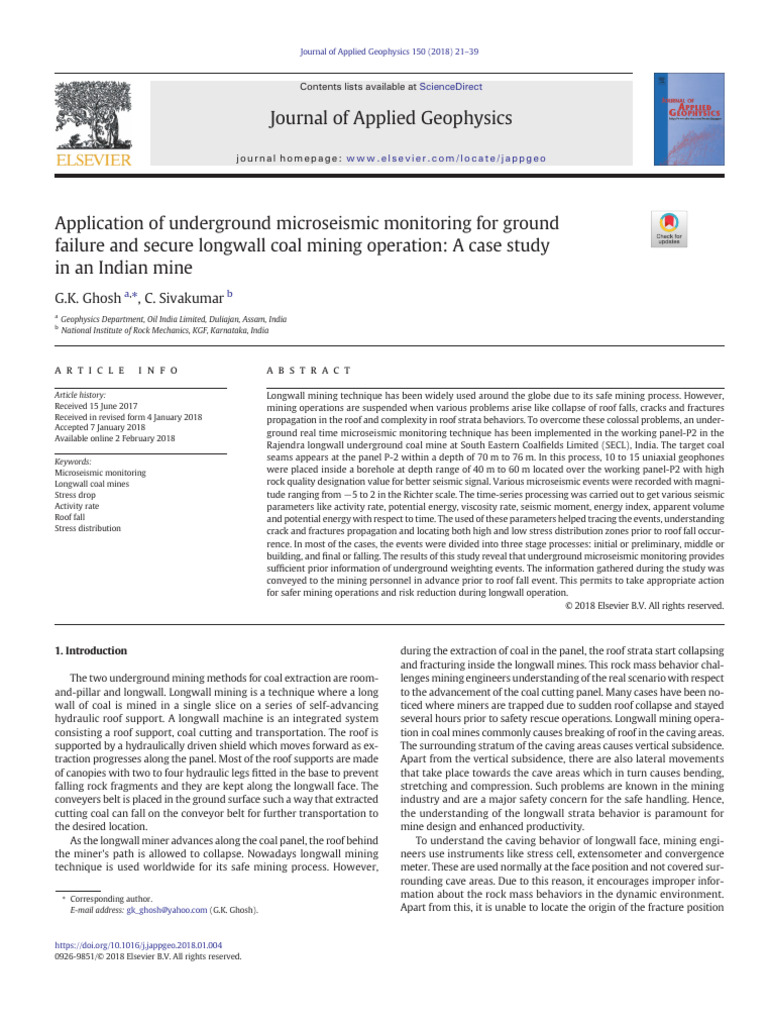 Application of Underground Microseismic Monitoring For Ground Failure ...