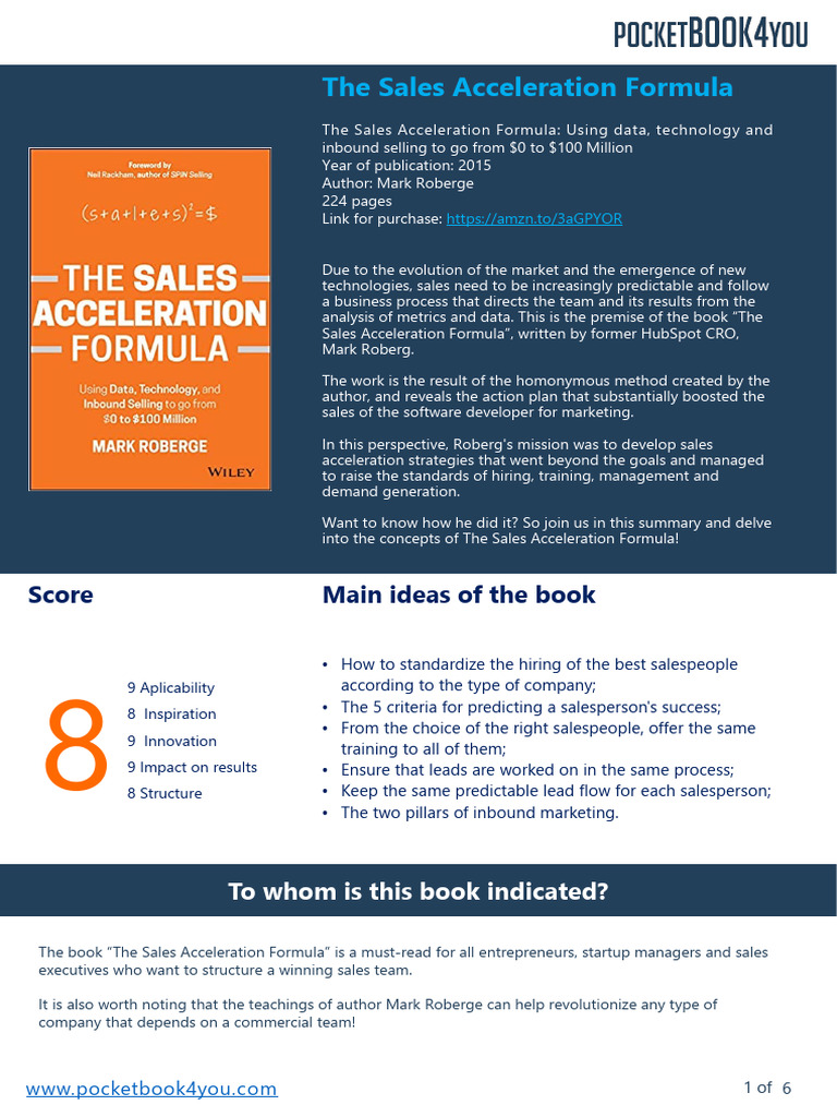 The Sales Acceleration Formula Overview | PDF | Sales | Marketing