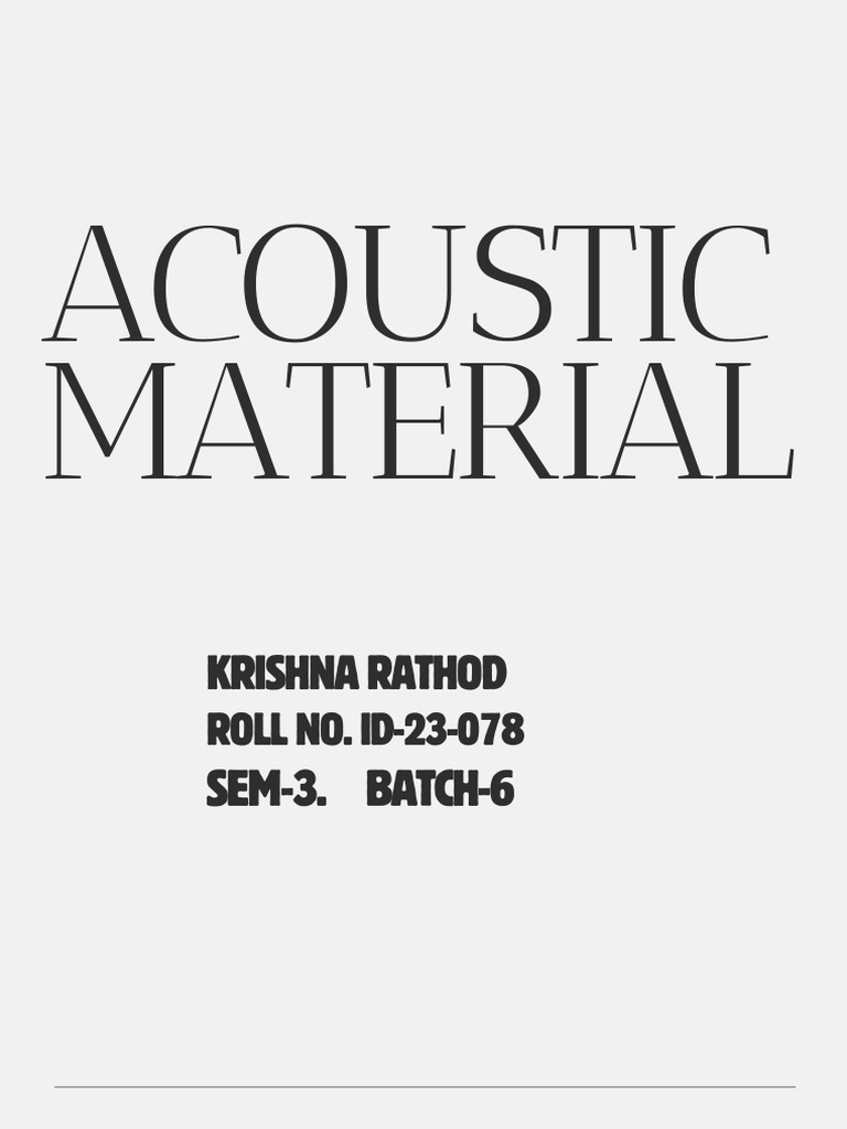 Types of Acoustic Materials Explained | PDF | Acoustics | Materials