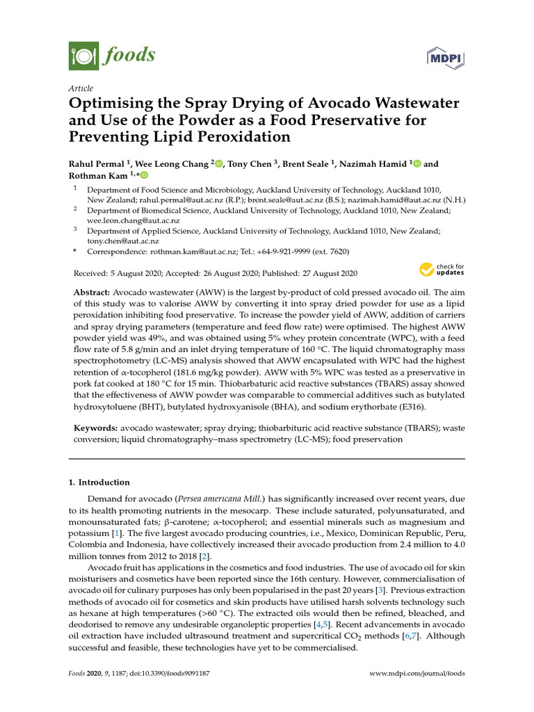 Process Flow Digram of by Avo | PDF | Detection Limit | Antioxidant