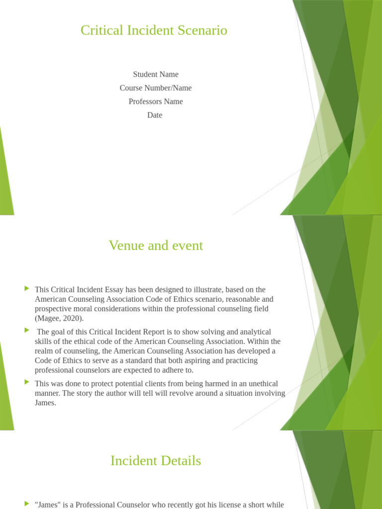 Critical Incident Scenario | PDF