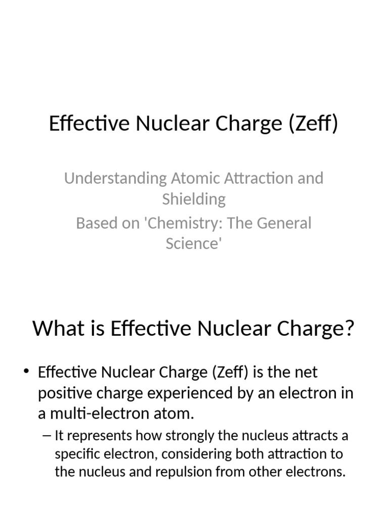 Effective Nuclear Charge Presentation | PDF