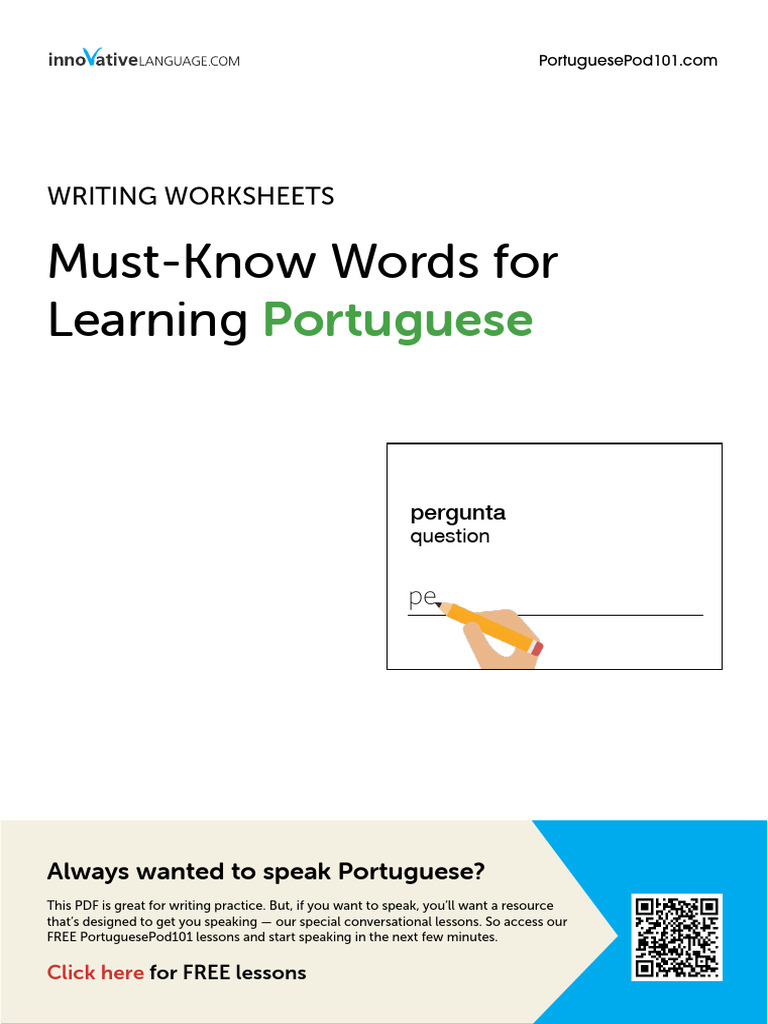 Must-Know Words For Learning Portuguese | PDF | Noun | Plural