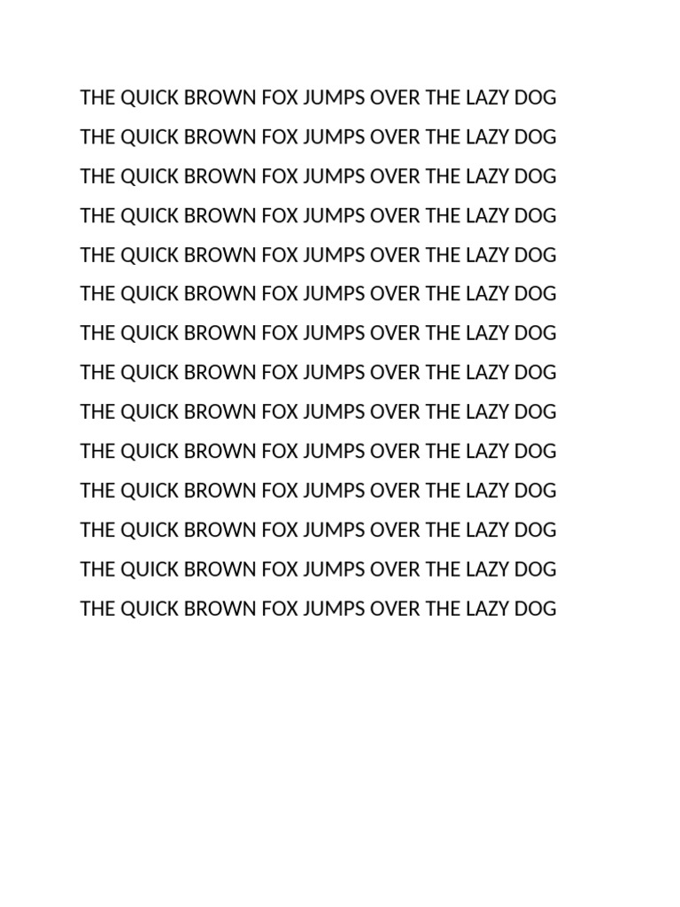 Quick Brown Fox Typing Sample | PDF