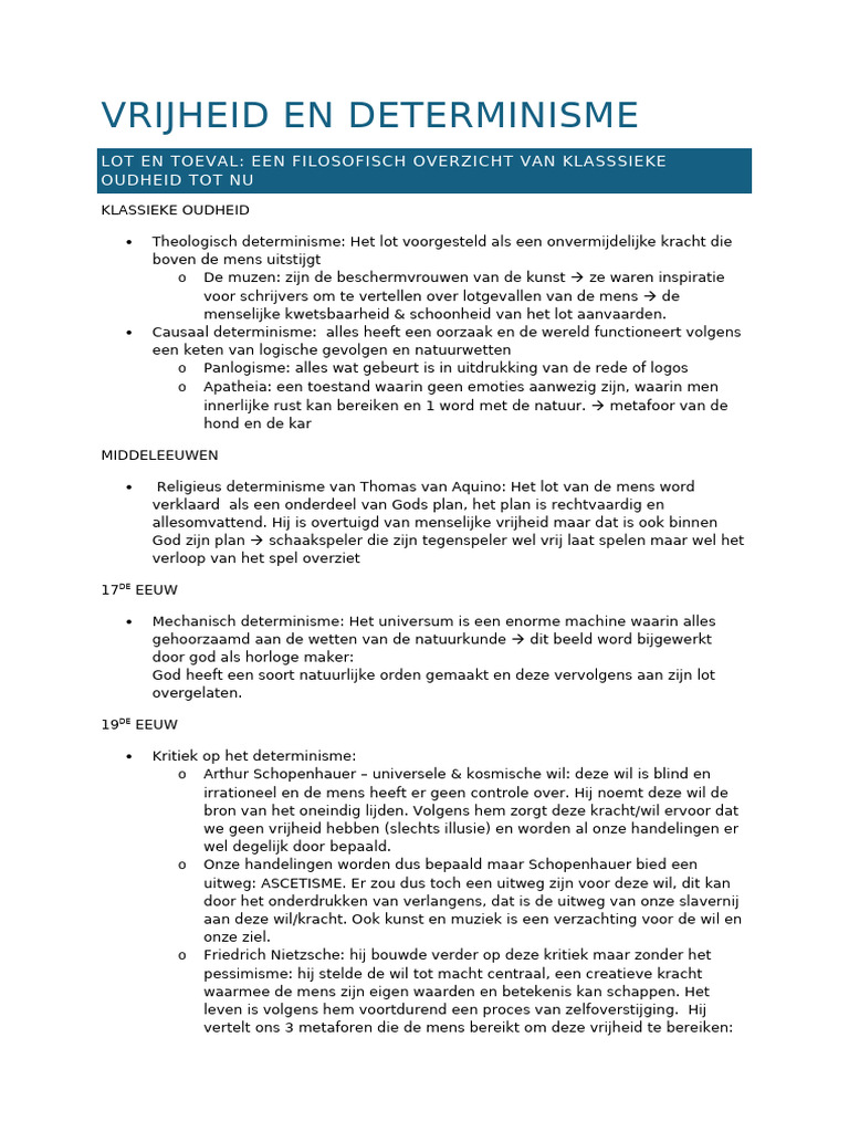 Vrijheid en Determinisme H4 | PDF