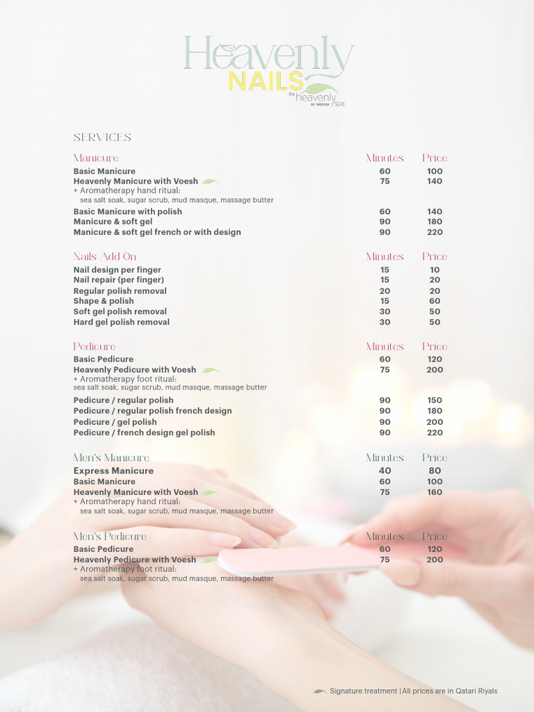 Heavenly Nails Menu | PDF