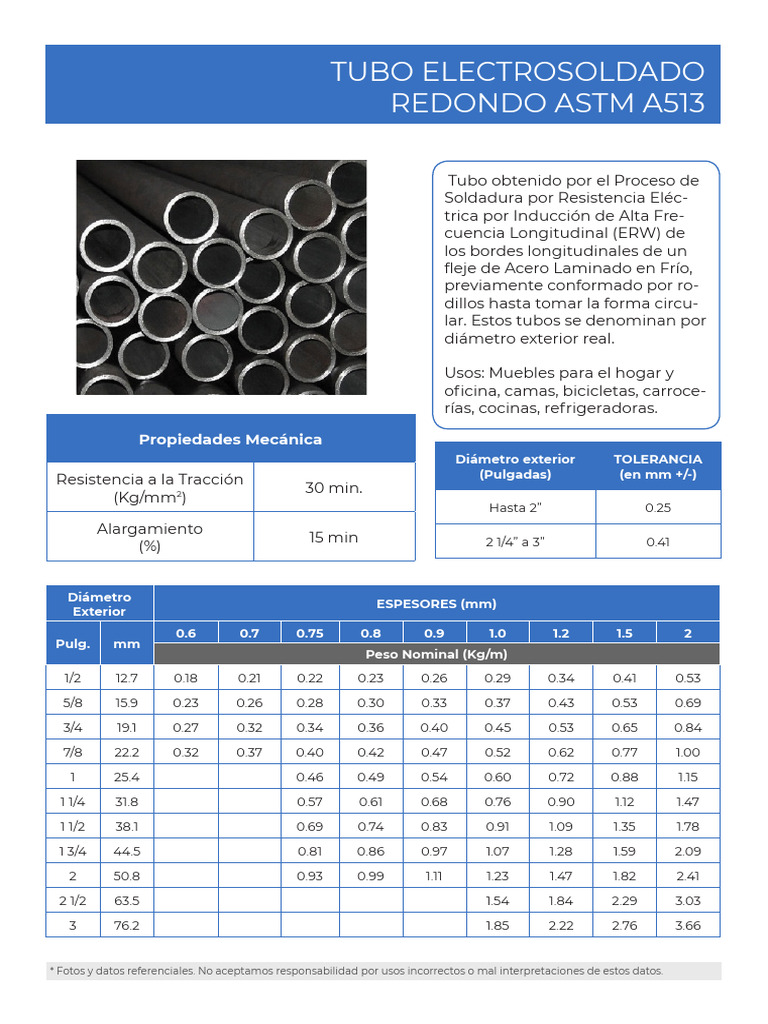 Tubo Electrosoldado ASTM A513: Especificaciones | PDF | Acero | Hierro