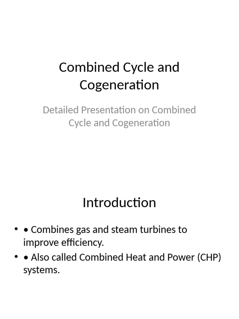 Combined Cycle and Cogeneration Overview | PDF